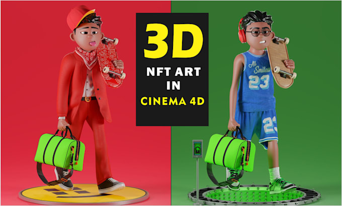 Model unique 3d nft art collection in cinema 4d, 3d nft game character ...