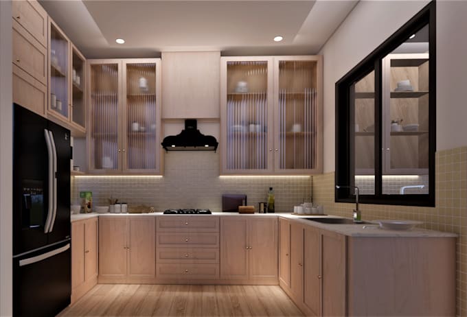 Do your kitchen design and realistic 3d render by M_asad_sardar | Fiverr