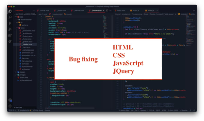 Code Or Fix Any Html Css Javascript And Jquery Error Bugs By Nimakarimi Fiverr