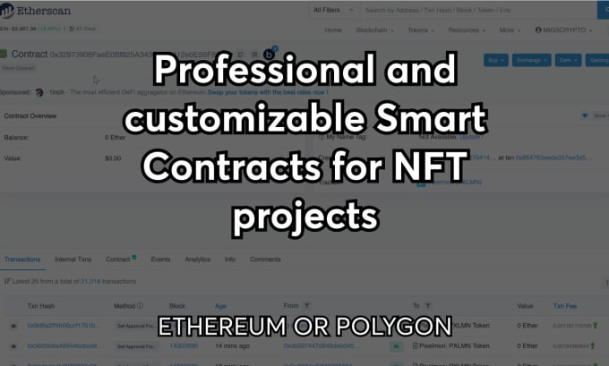 Create nft smart contract erc 721 with minting functions by Miguelmigs24 | Fiverr