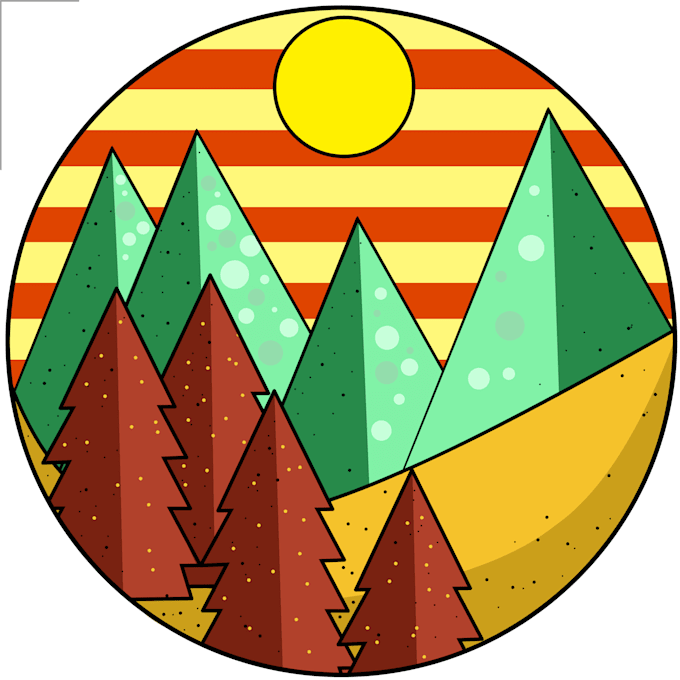 Make a simple abstract landscape design for you by Ridwanzndn | Fiverr