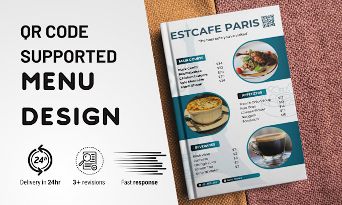 Design menu with qr code support by Frestlancher | Fiverr