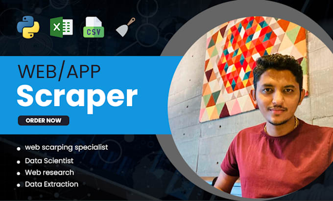 Web scraping, data scrapers in python by Pradik | Fiverr