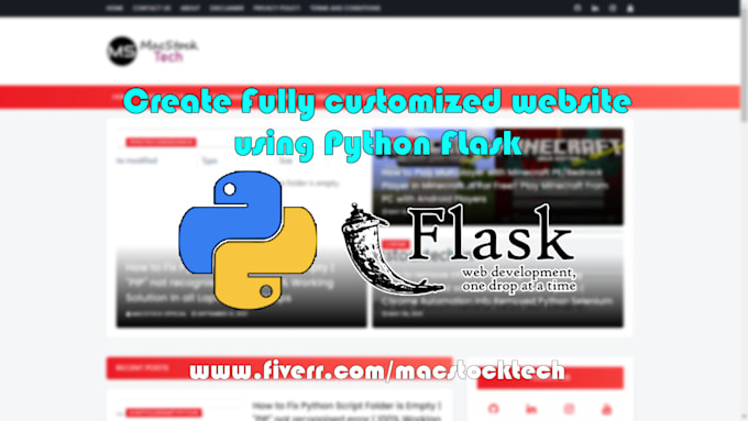 Create custom website with python flask by Macstocktech | Fiverr