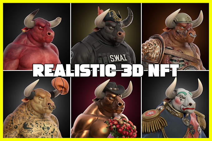 Design 3d character nft collection of 1k 10k 100k arts by Designer_ok | Fiverr