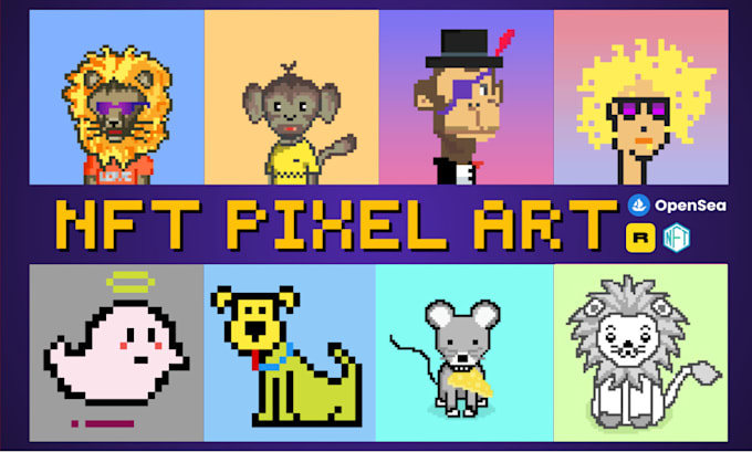Create nft 1k 10k cryptopunk style pixel art for opensea that sells by Fioreartnft | Fiverr