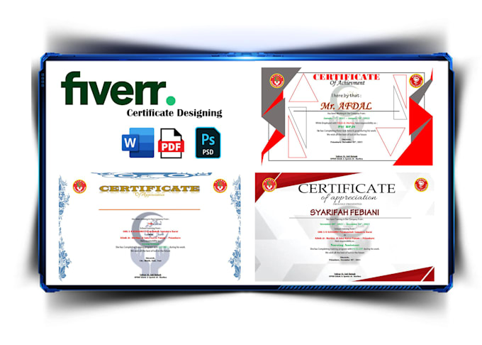 Do an awesome design certificate by Afdal11 | Fiverr