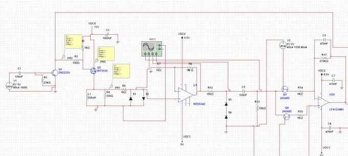 Help you in designing complex electronics circuits on multisim, proteus ...