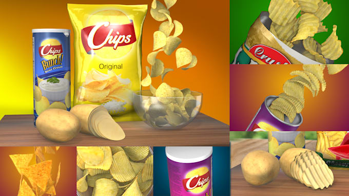 Make a 3d product animation of chips package by Agornyy | Fiverr