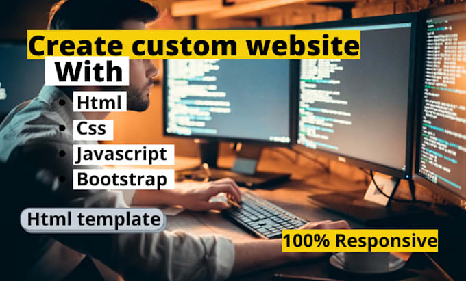 Create Custom Responsive Website Using Html Css Bootstrap Js By
