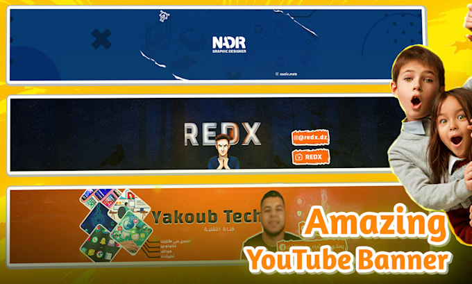 Design an amazing youtube banner by Nadir_mdb | Fiverr