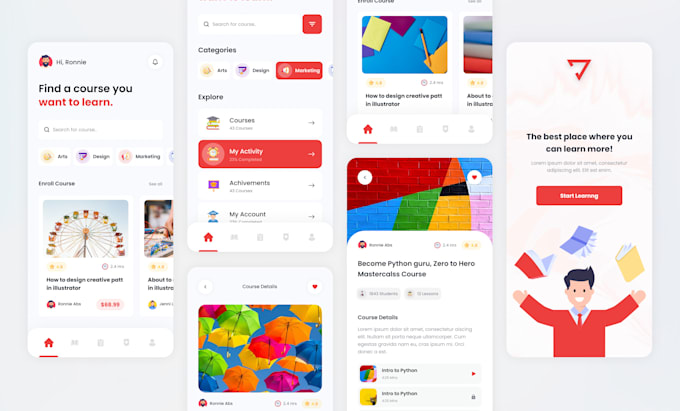 Mobile app ui ux design for android ios app design by Ronnie_abs | Fiverr