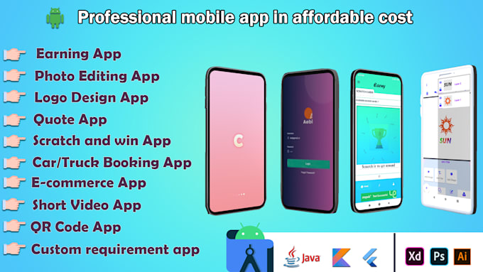 Develop android app for mobile using java kotlin or flutter by ...