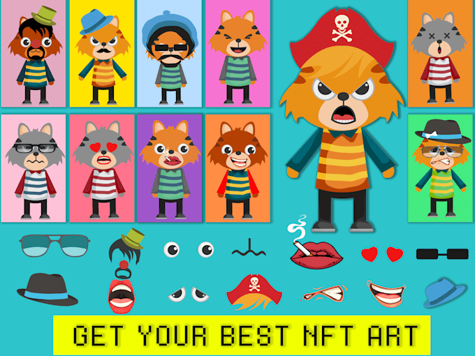 Create unique 10k nft collection 1000 variation by Uni_grapics | Fiverr