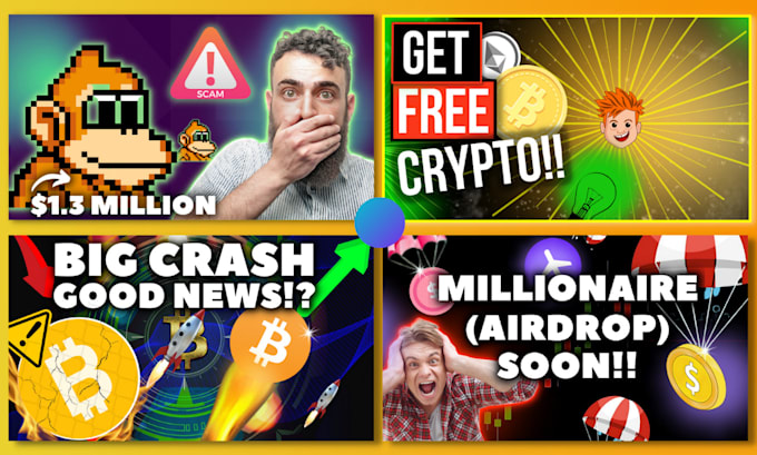 Do stylish modern crypto thumbnails for youtube by Scorpparesh_75 | Fiverr