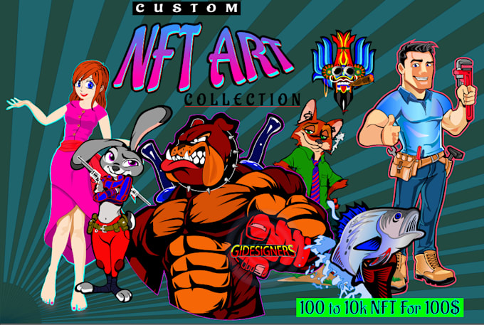 Draw and make 100, 1k, 10k custom nft art designs by Gidesigners | Fiverr