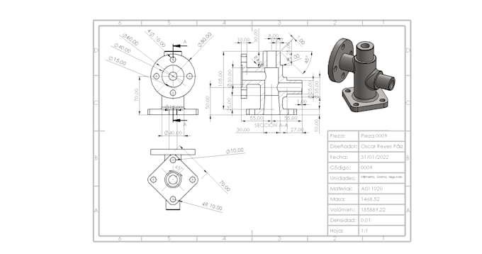 Works of 2d drawings solidworks by Oscarreyes80 | Fiverr