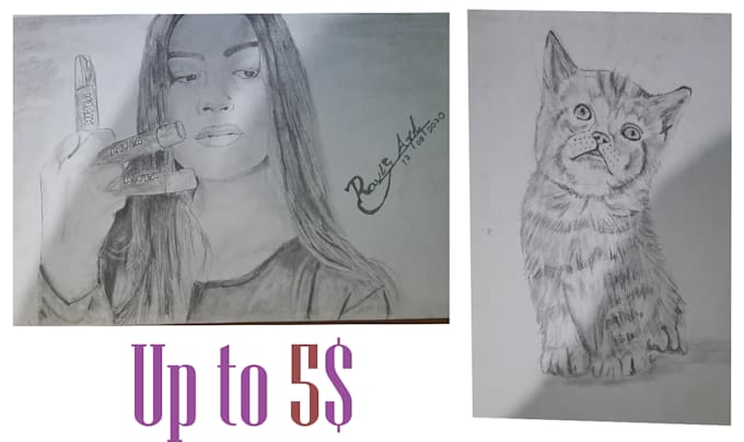 Draw realstic pencil sketch,portrait drawing by Raviyaart | Fiverr