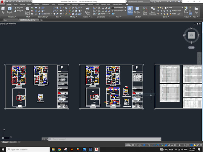2d floor plan and electrical wiring dwg by Samama009 | Fiverr