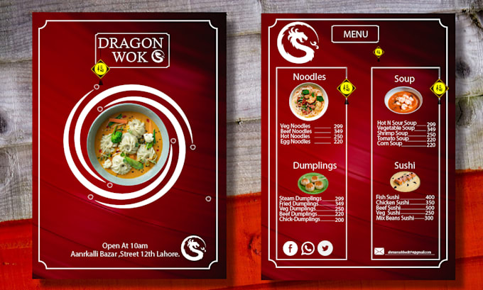 Create your food menu with unique ideas by Ahmarrasheed074 | Fiverr