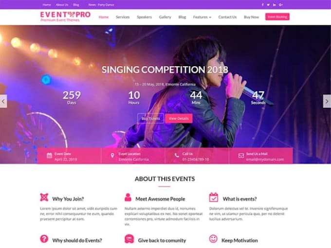 Create event booking website, online ticket booking website by ...