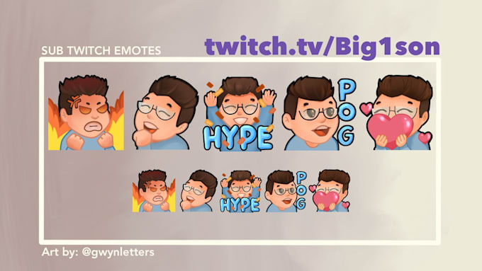 Draw your emotes and badges for twitch by Roz_arts | Fiverr