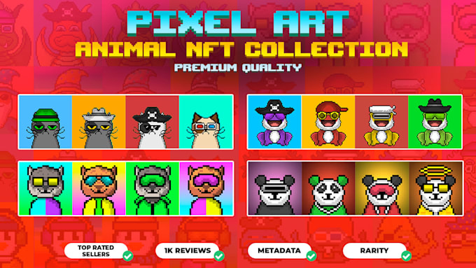 Create pixel art animal nfts collection by Shadab914 | Fiverr