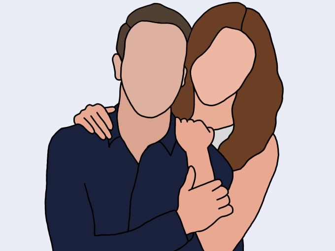 Draw a faceless, minimalistic family or friends portrait by ...