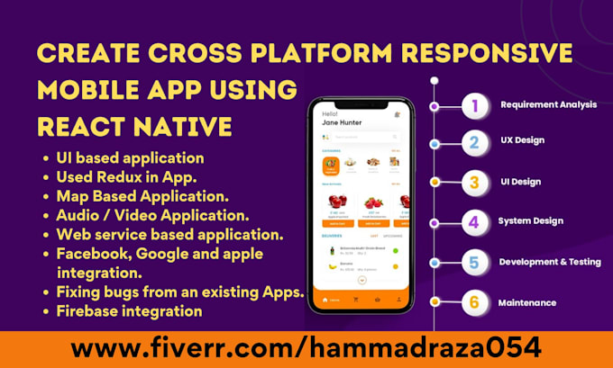 Create cross platform responsive mobile app using react native by ...