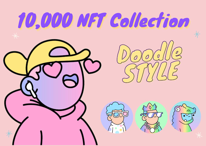 Design doodle nft art and collection upto 10k by Madebypixel | Fiverr