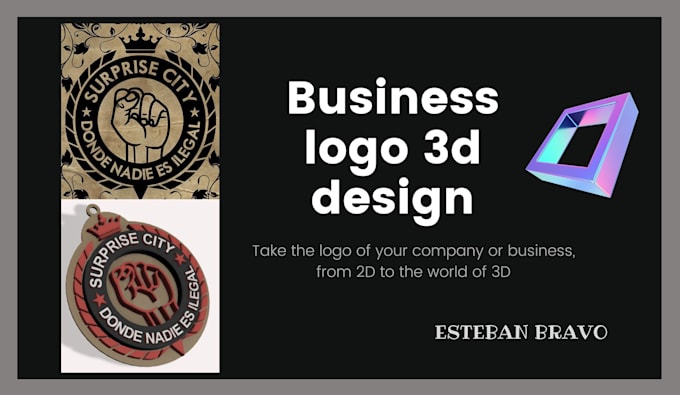 Business logo 3d design by Estebanbravo3d | Fiverr
