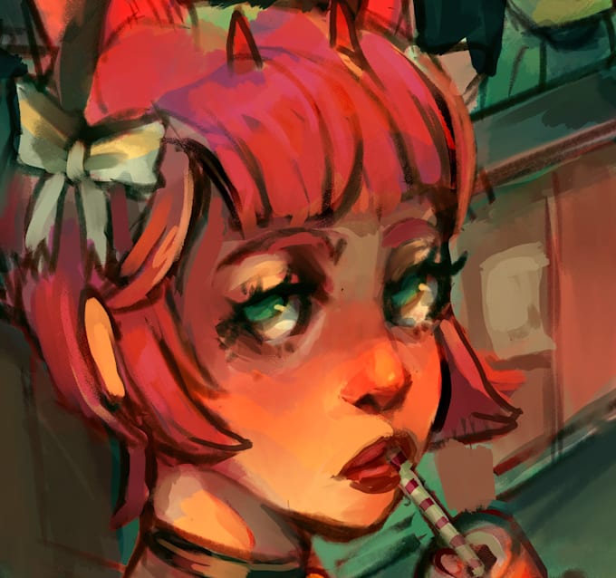 Create painted headshots with vibrant color by Anne_rabbit | Fiverr