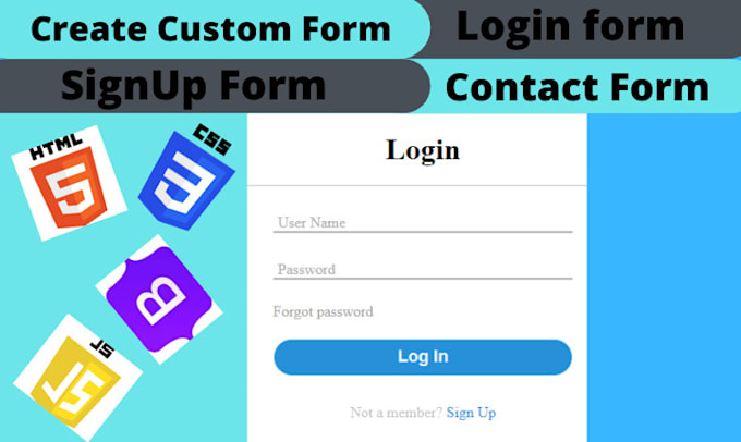 Create responsive login form and registration form by Mylife_mywolrd ...