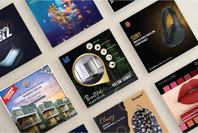 Create eye catching, premium and attractive social media posts designs ...