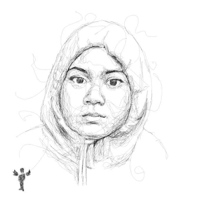 Draw yor face in scribble art style by Poradi19 | Fiverr