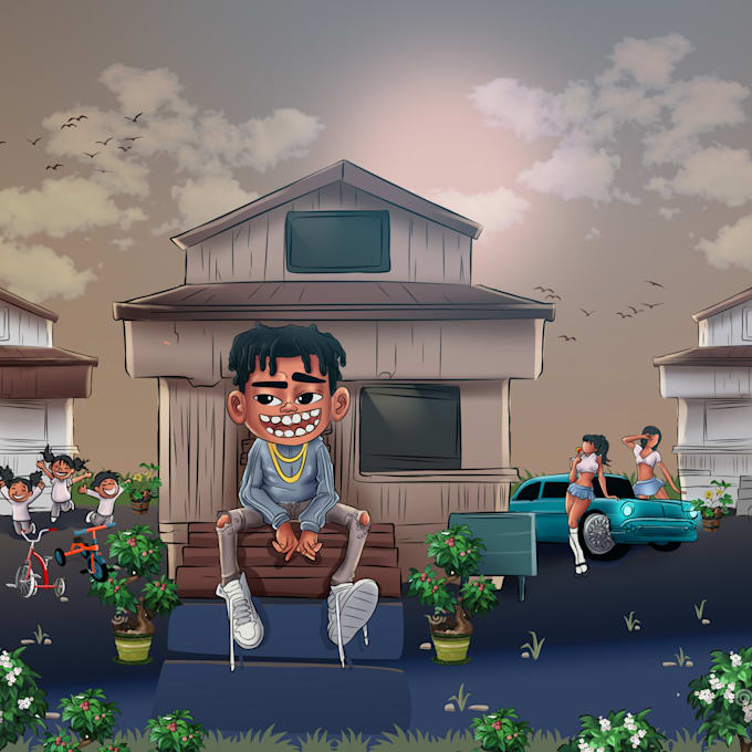 Cartoon cover art, mixtape or album cover art design by Felixwisdom ...