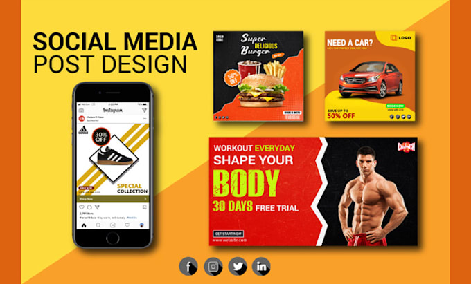 Design unique and creative social media post design, post banner within ...