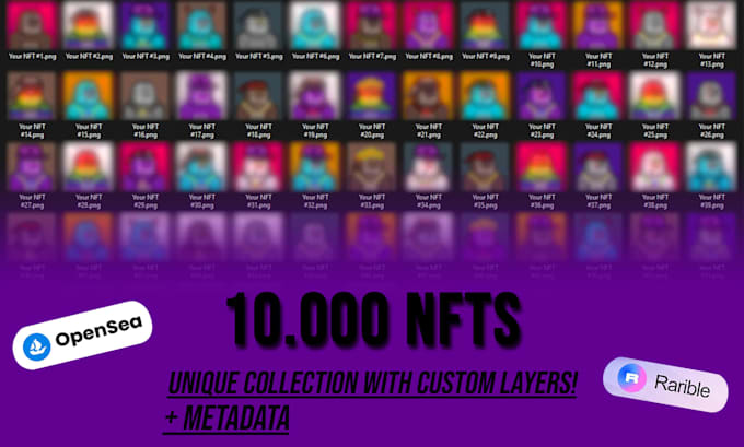Create your own 10k nft collection by Blockchainedguy | Fiverr