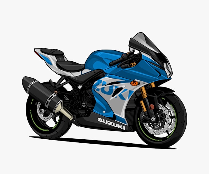 Draw cartoon motorcycle illustration from your image by Andaartproject ...