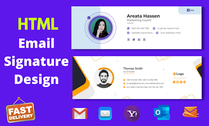 Create professional html clickable email signature by Saikat904307 | Fiverr