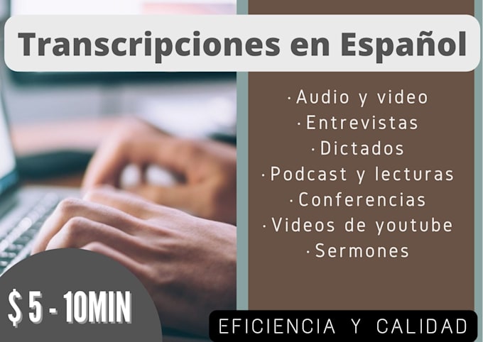 Transcribe the video and make the audio transcription in spanish within ...