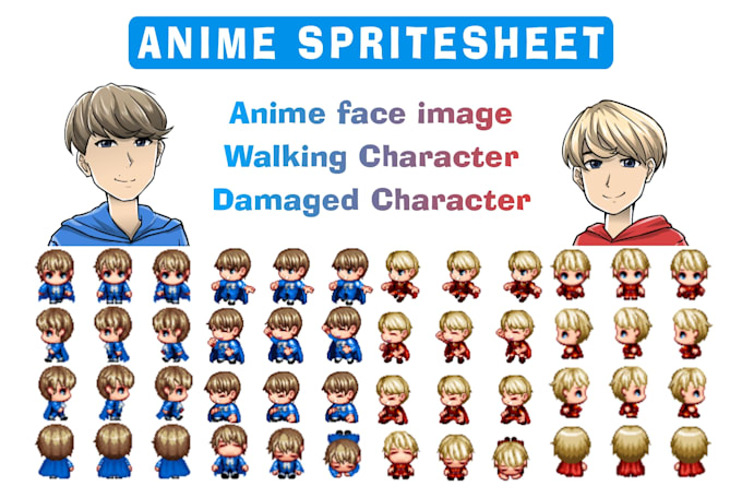 Make anime face and sprites for games by Anandavicky | Fiverr