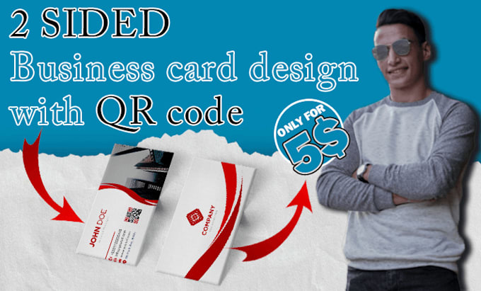 Design double sided custom business card with qr code by Aymangamir ...