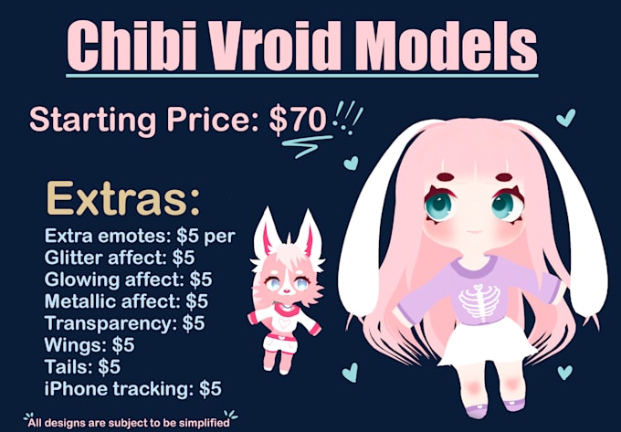 Make you a chibi vroid vtuber model by Candyhidra | Fiverr