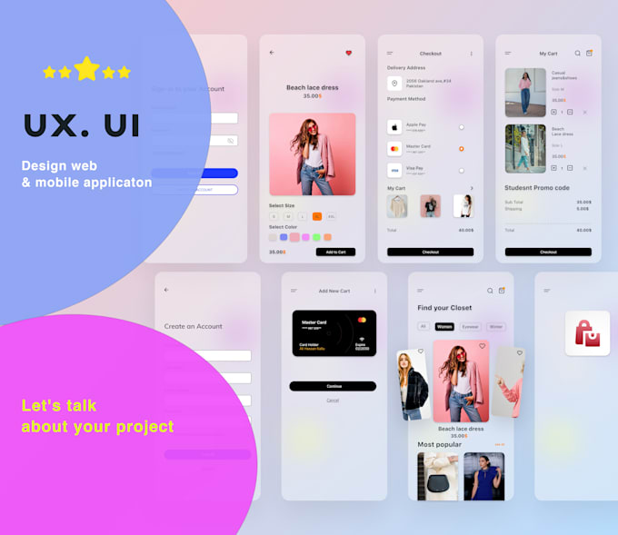 Design mobile app ui ux design and web ui design by Alihassankallu | Fiverr
