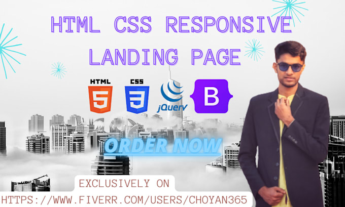 Create html css landing page by Choyan365 | Fiverr