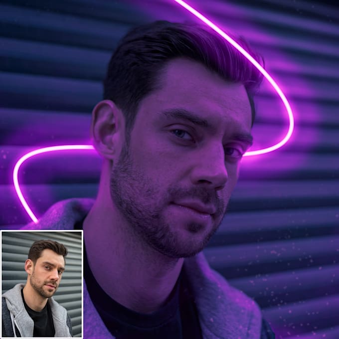 Turn your photo profile into neon or cyberpunk style by Halphass | Fiverr