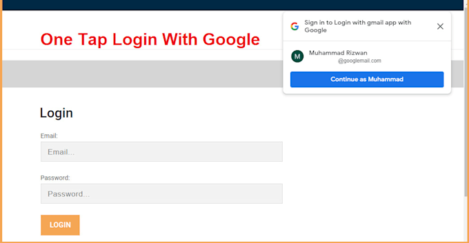 One tap login with google in your php website by Mrizwan789 | Fiverr