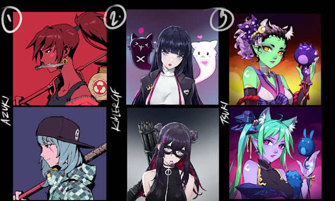 Draw anime nft collections tsuki, azuki, killergf so on by Bakahentai ...