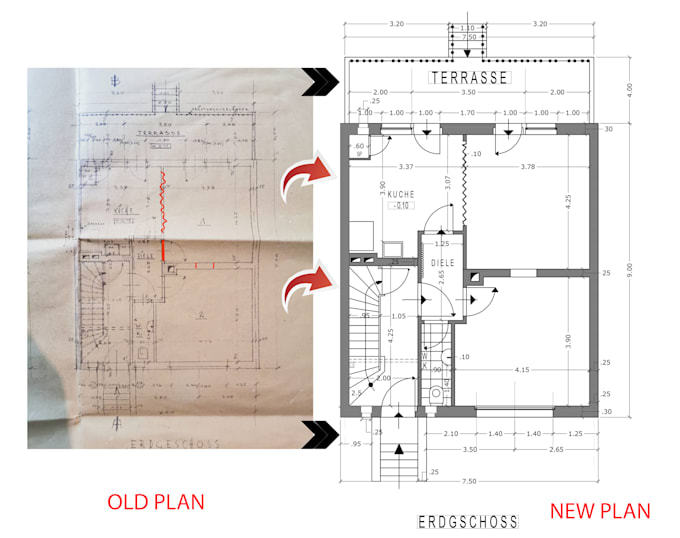 2d floor plan blueprint redraws autocad